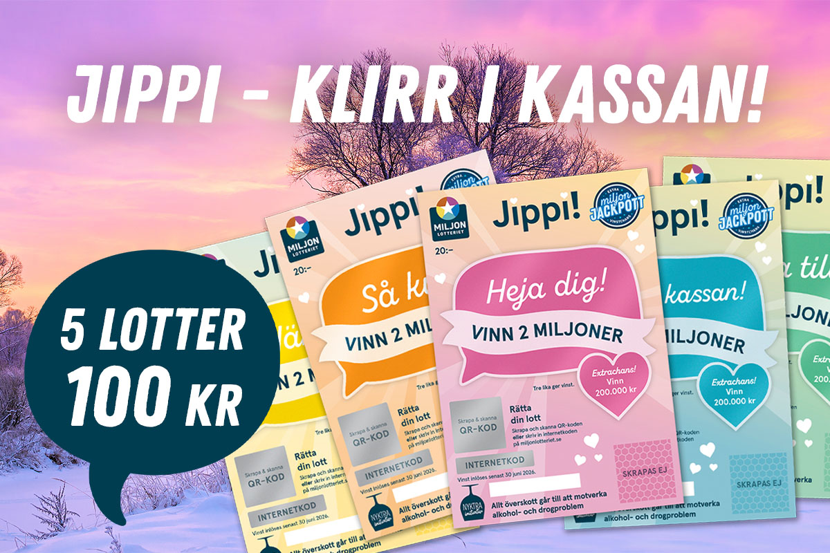 Jippi! 5-pack | Miljonlotteriet